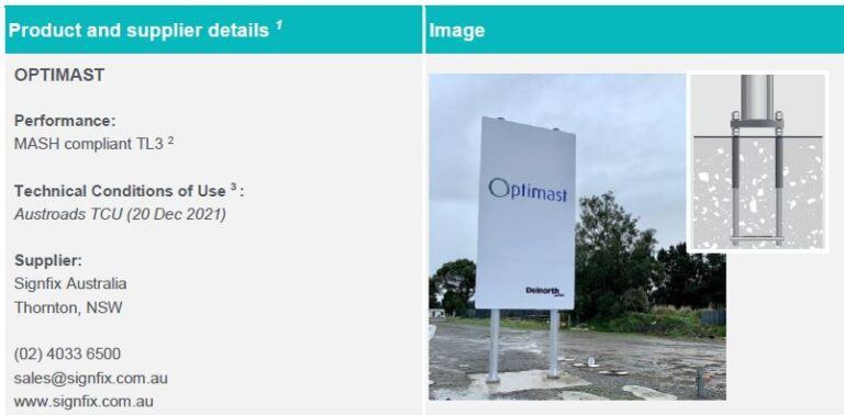 Signfix Website | Optimast® Frangible Sign Support Structure